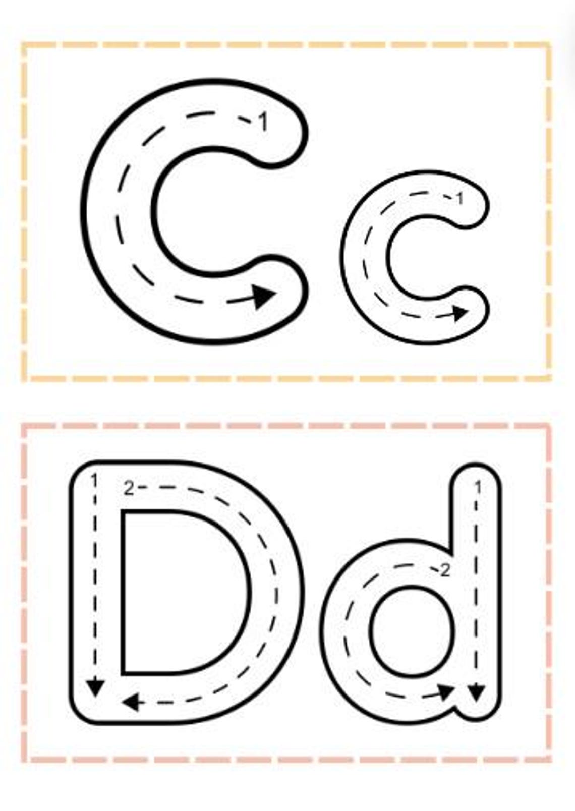 ABC Coloring Book, Alphabet Tracing Cards Worksheets, Alphabet Tracing ...