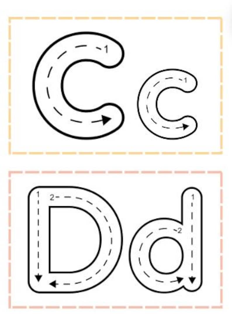 ABC Coloring Book, Alphabet Tracing Cards Worksheets, Alphabet Tracing ...