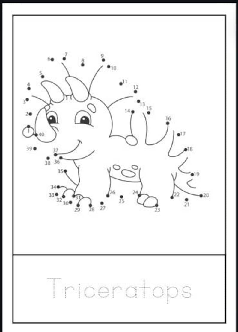 Dinosaur Dot-to-dot Coloring Book, Perfect for Preschool & Kindergarten ...
