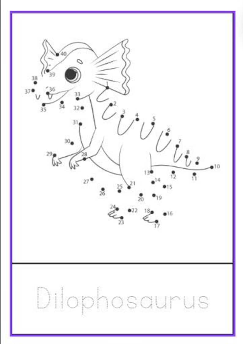 Dinosaur Dot-to-dot Coloring Book, Perfect for Preschool & Kindergarten ...