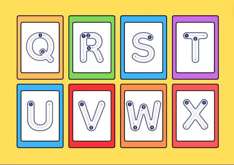 Alphabet Tracing Capital Letter Flashcards, Letter Tracing Flashcards ...