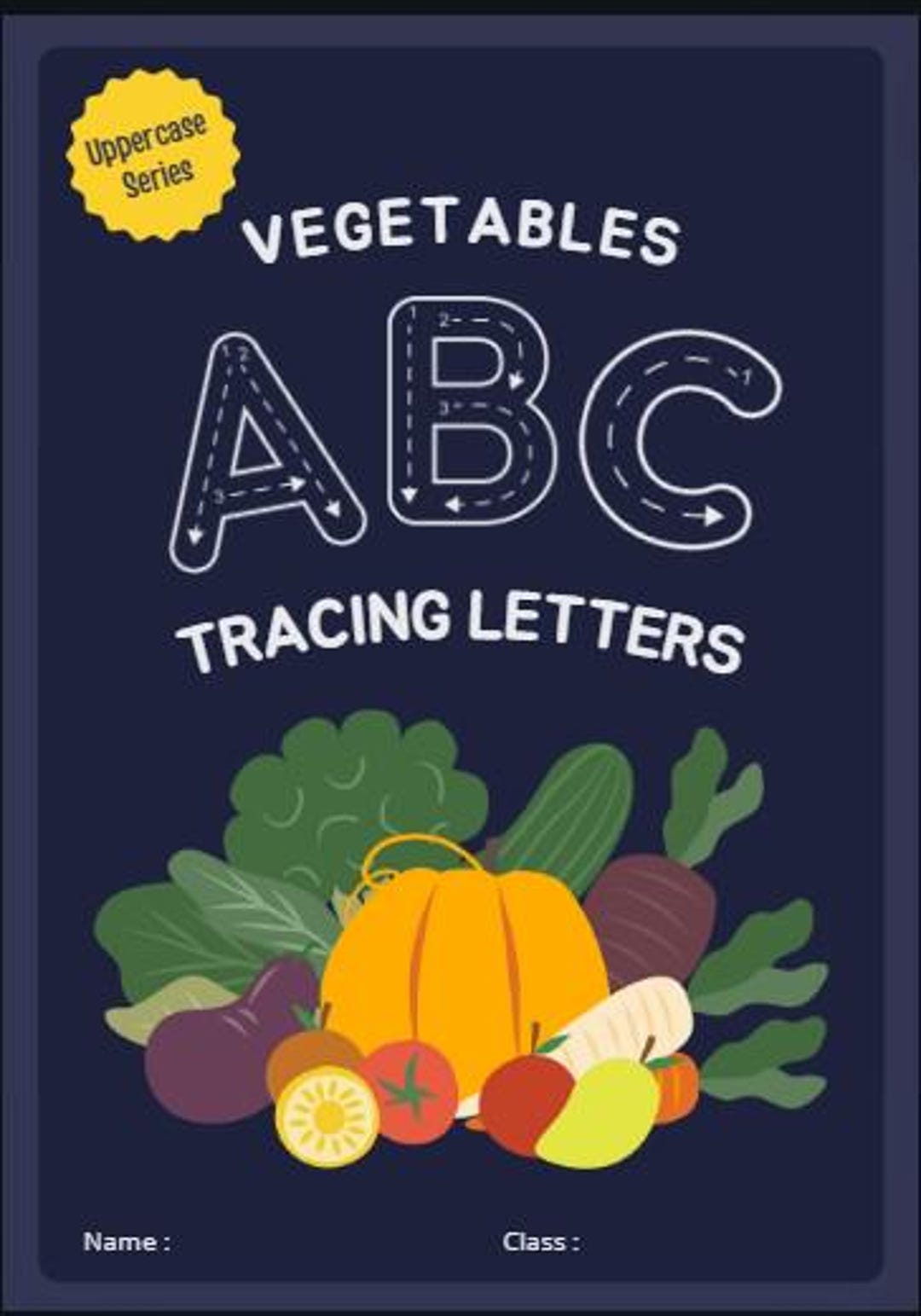 Vegetables Alphabet Uppercase Tracing Activities Workbook, ABC Book ...