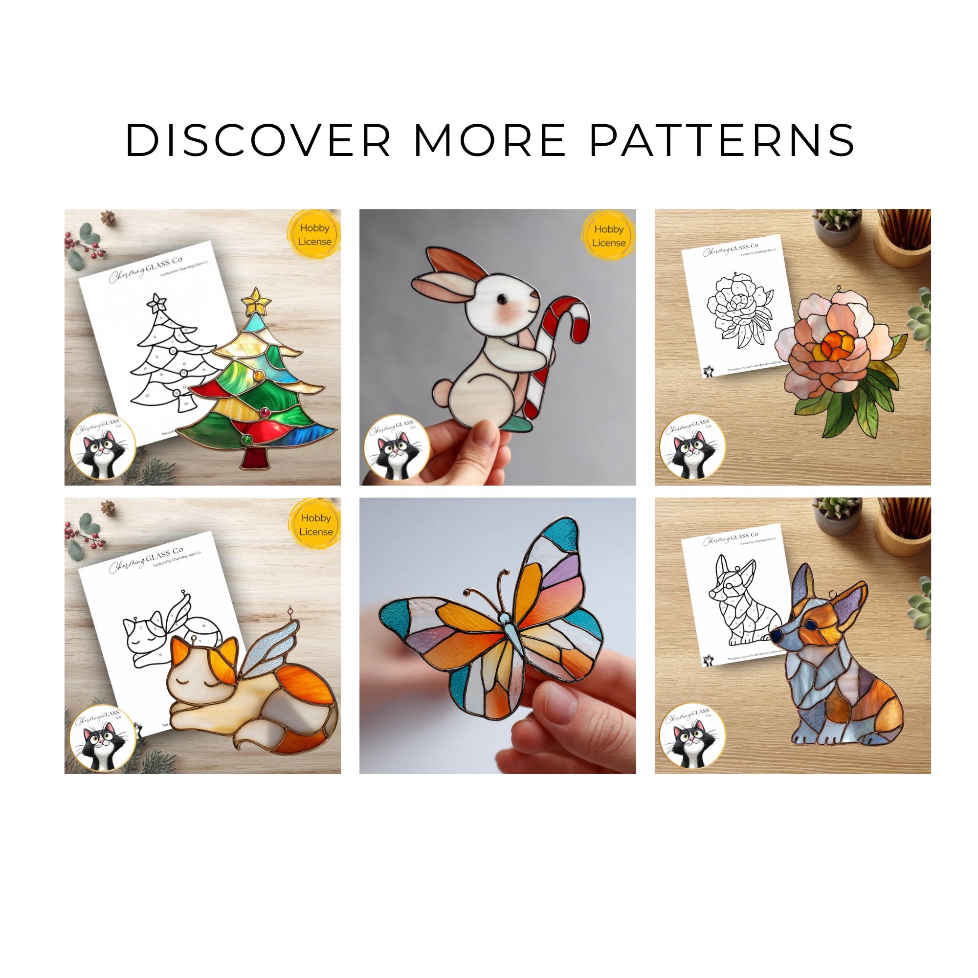 Whimsical Phoenix Stained Glass Pattern (digital Download) - Etsy