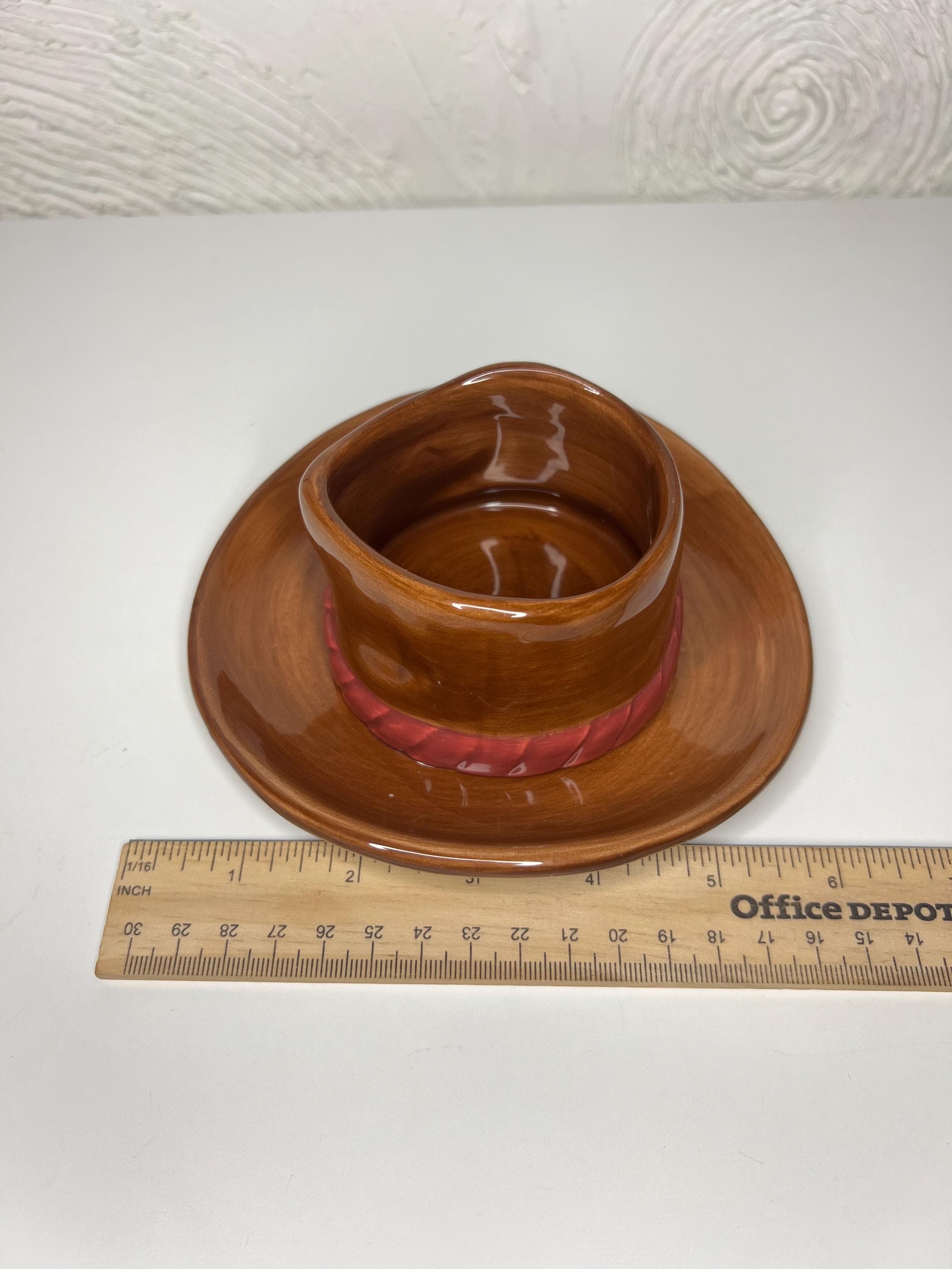 Vintage Ceramic Cowboy Hat Condiment Dish Rustic Western-themed Serving ...