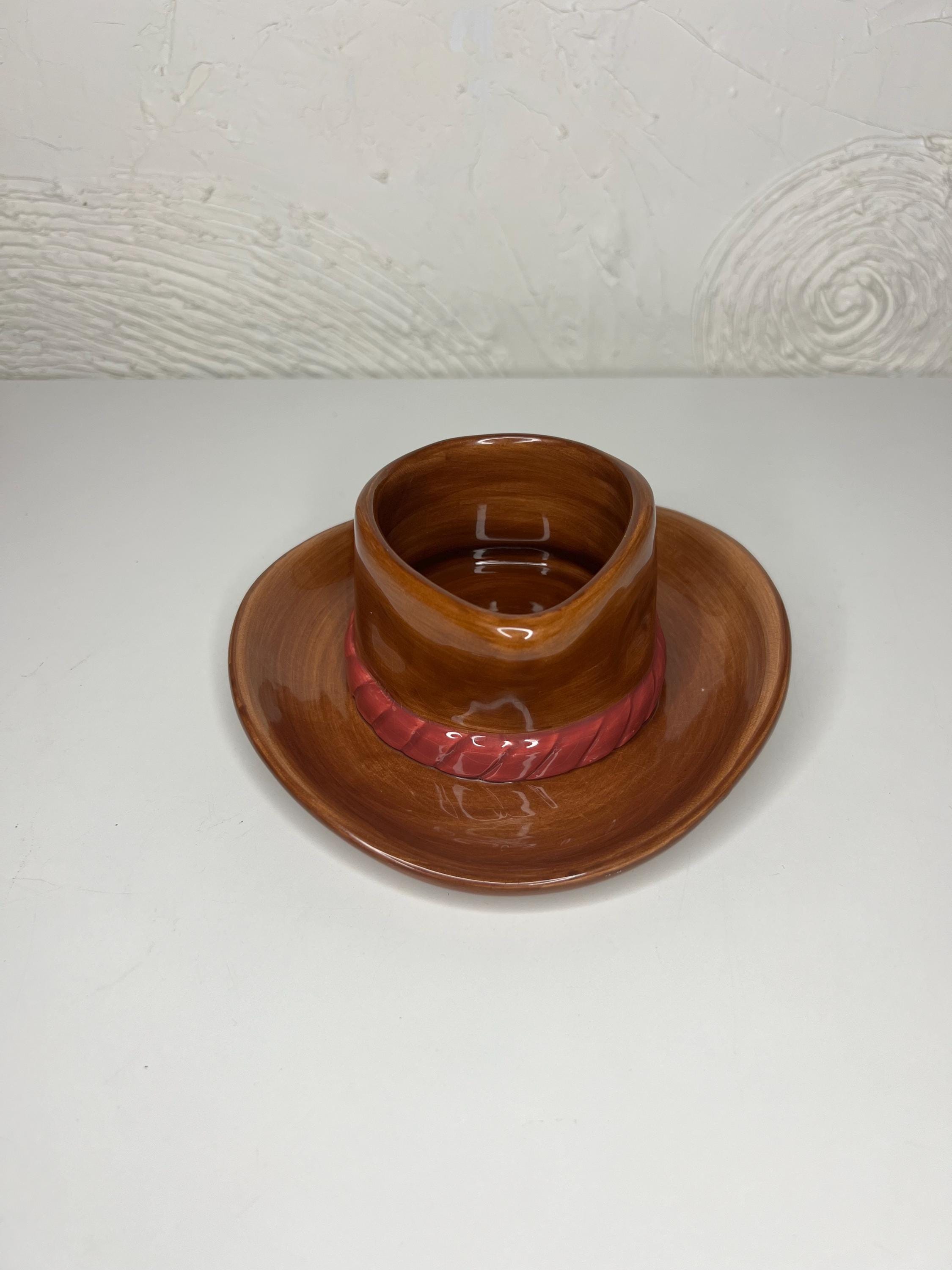 Vintage Ceramic Cowboy Hat Condiment Dish - Rustic Western-themed ...