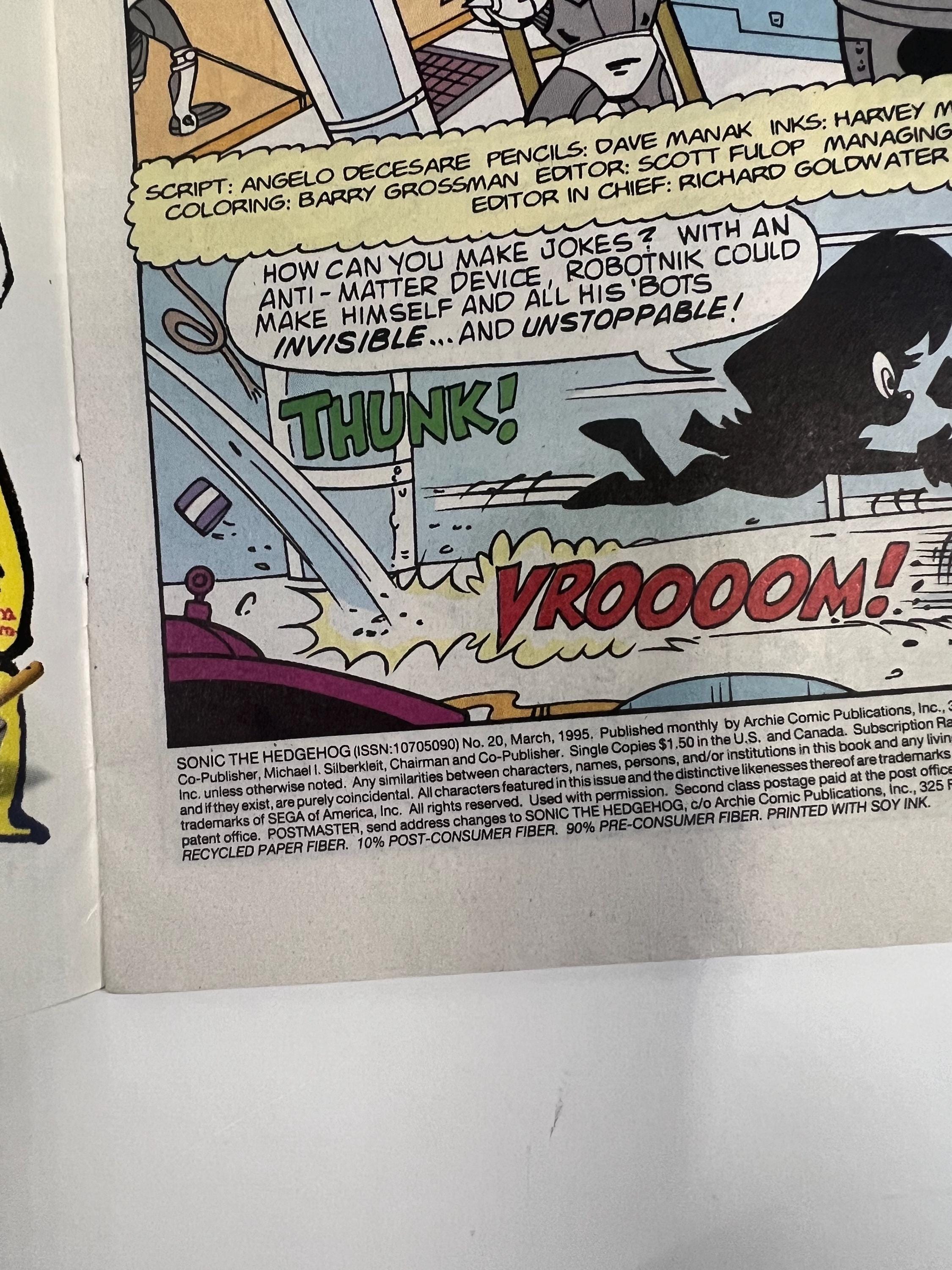 Sonic the Hedgehog Comic No. 20 (march 1995) - Archie Adventure Series ...