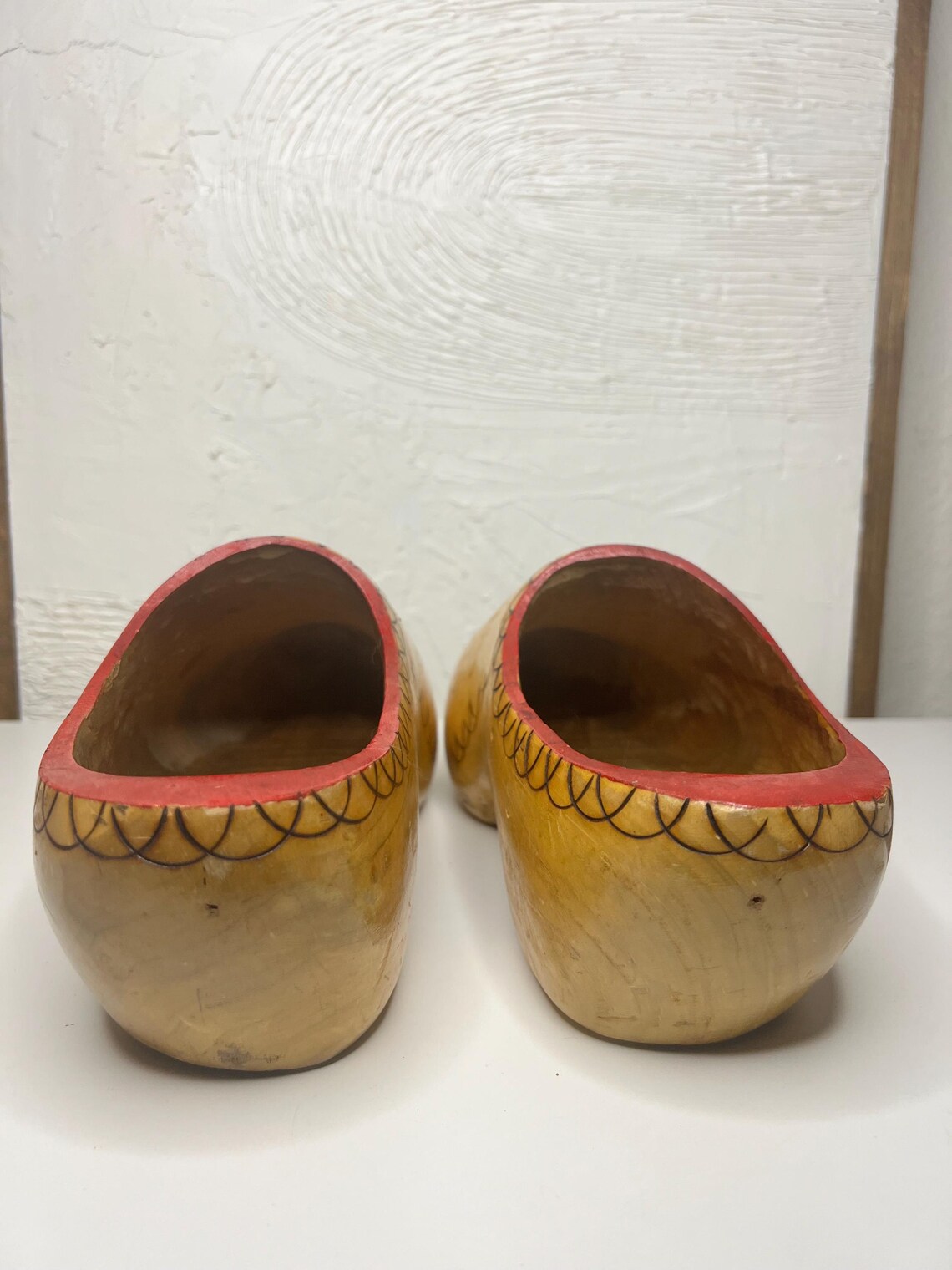 Hand-painted Wooden Dutch Clogs | Vintage Windmill Landscape Decor ...