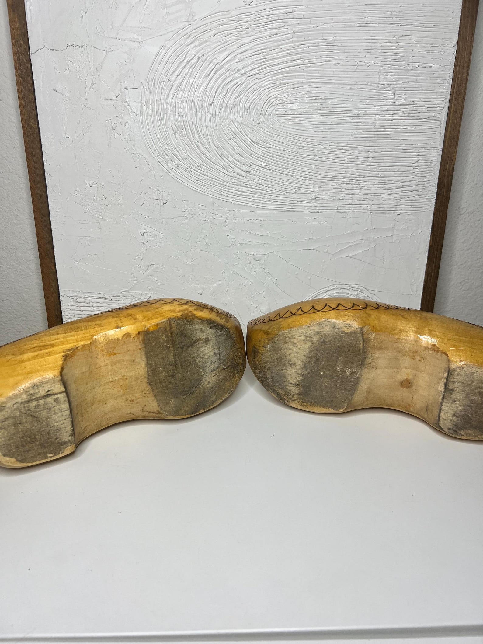 Hand-painted Wooden Dutch Clogs | Vintage Windmill Landscape Decor ...