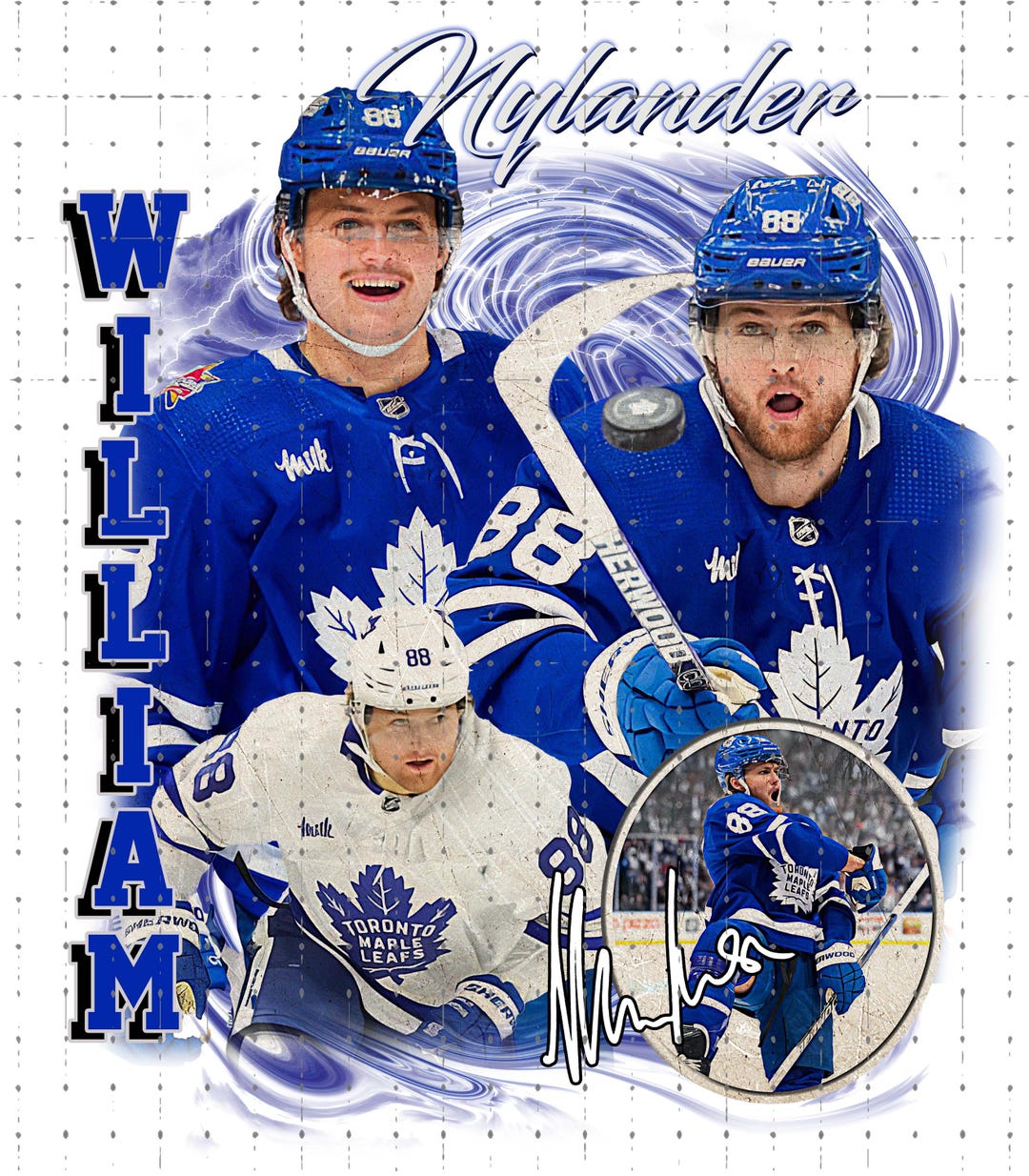 William Nylander PNG Gift for Man Homage William Nylander PNG Vintage ...