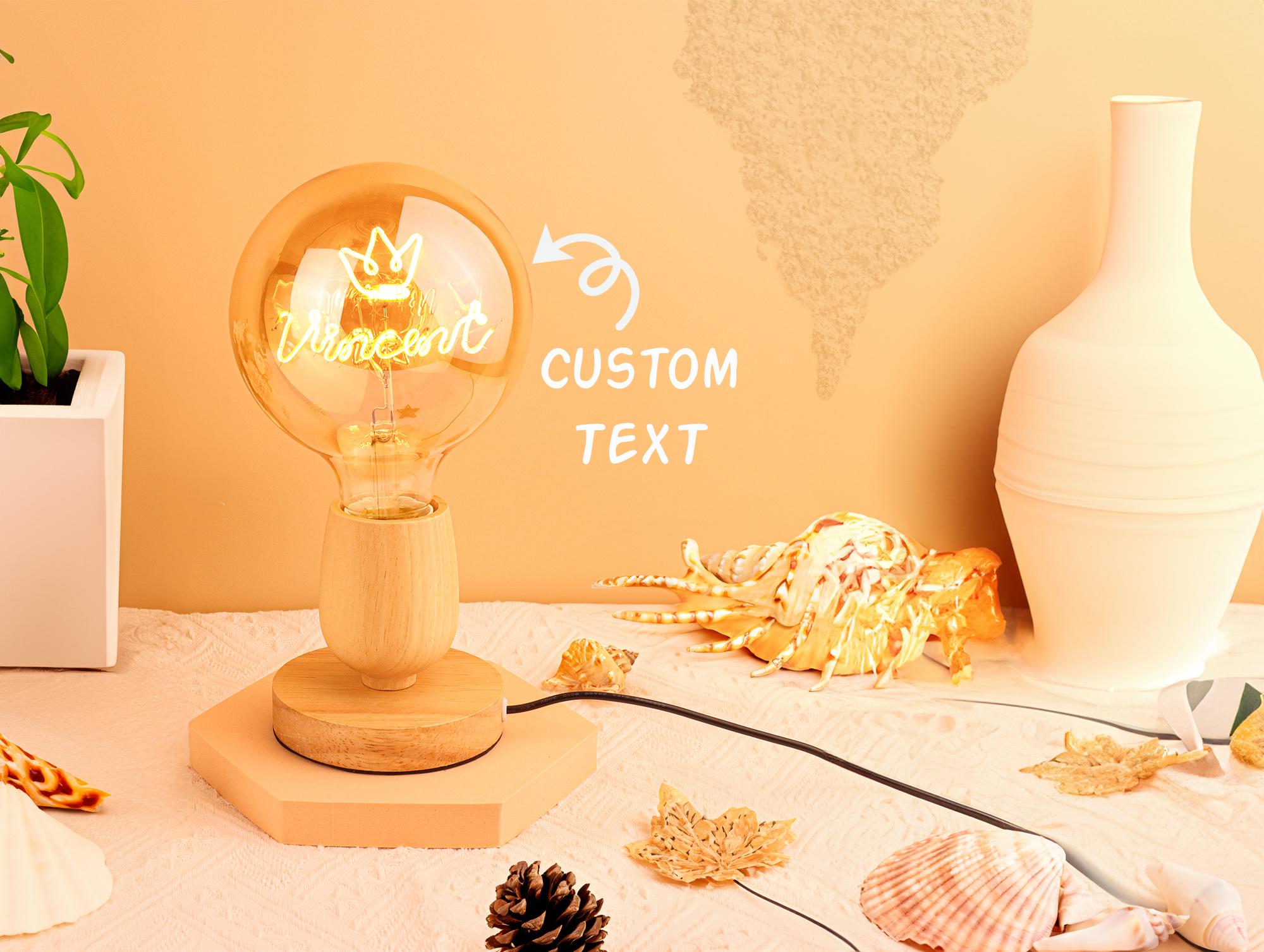 Personalized Retro LED Art Lamp, Customizable Text Design, Decorative ...