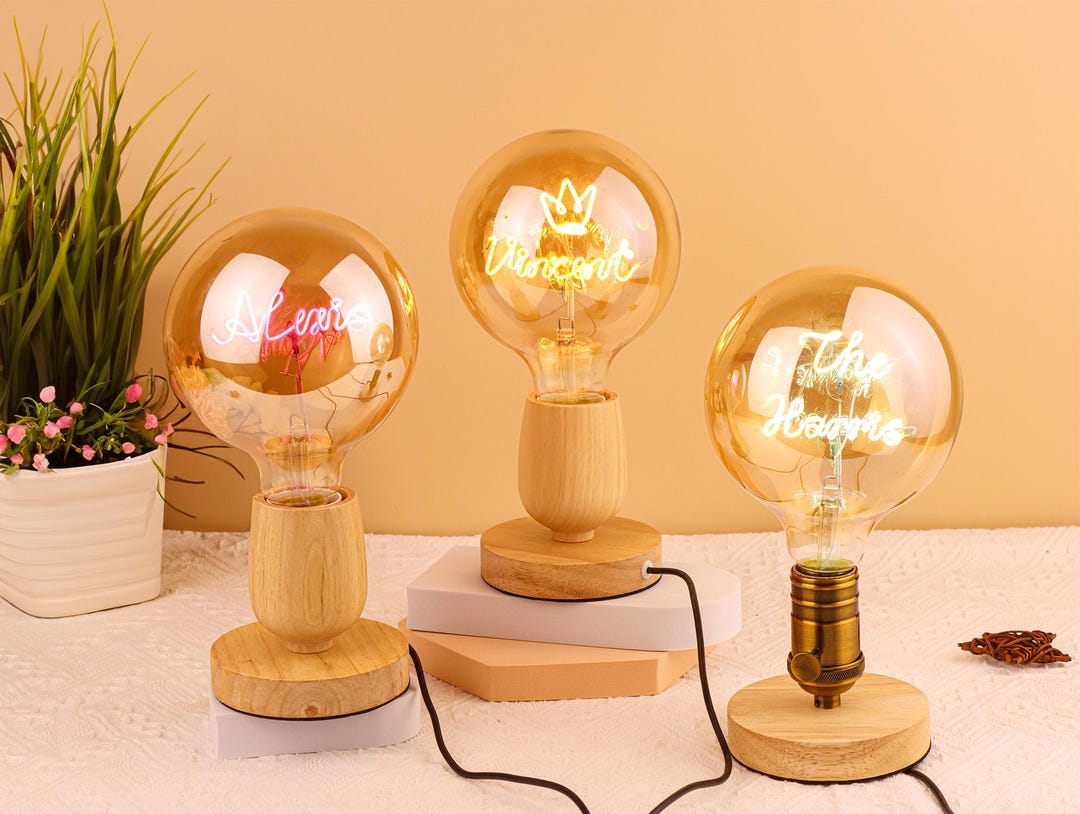 Personalized Retro LED Art Lamp, Customizable Text Design, Decorative ...