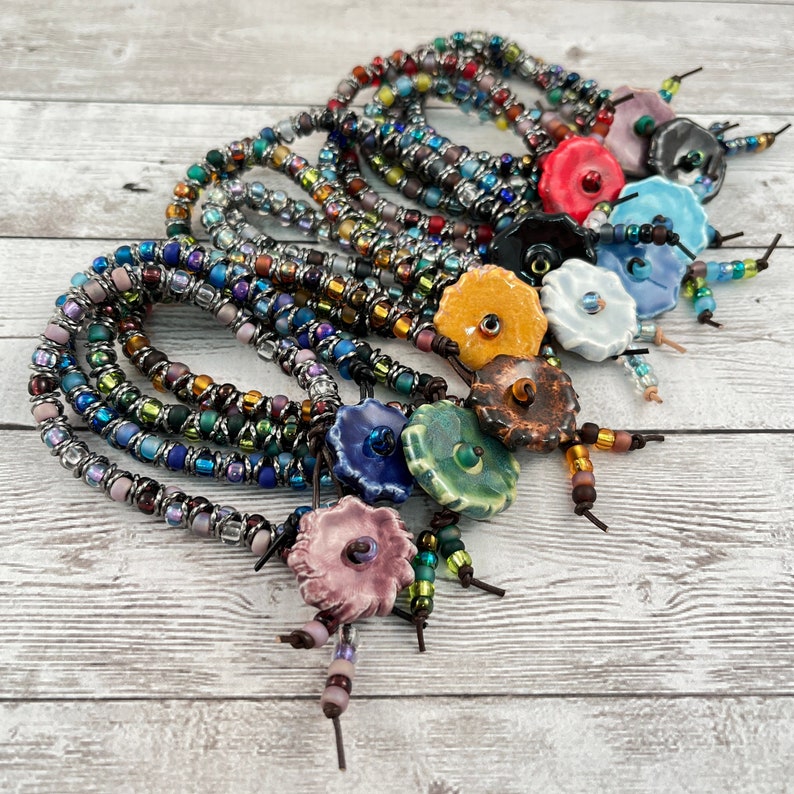 DIY Adult Friendship Bracelet Kit: Zig-zag Style. Mixed-bead Palettes ...