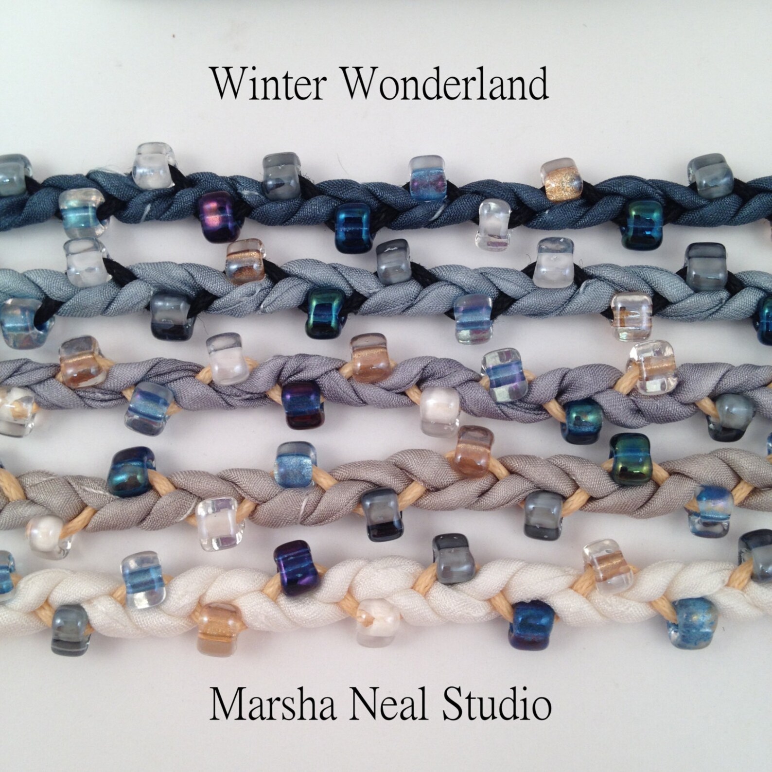 DIY Beaded Silk Wrap Bracelet Kit, Winter Wonderland Palette. Marsha ...