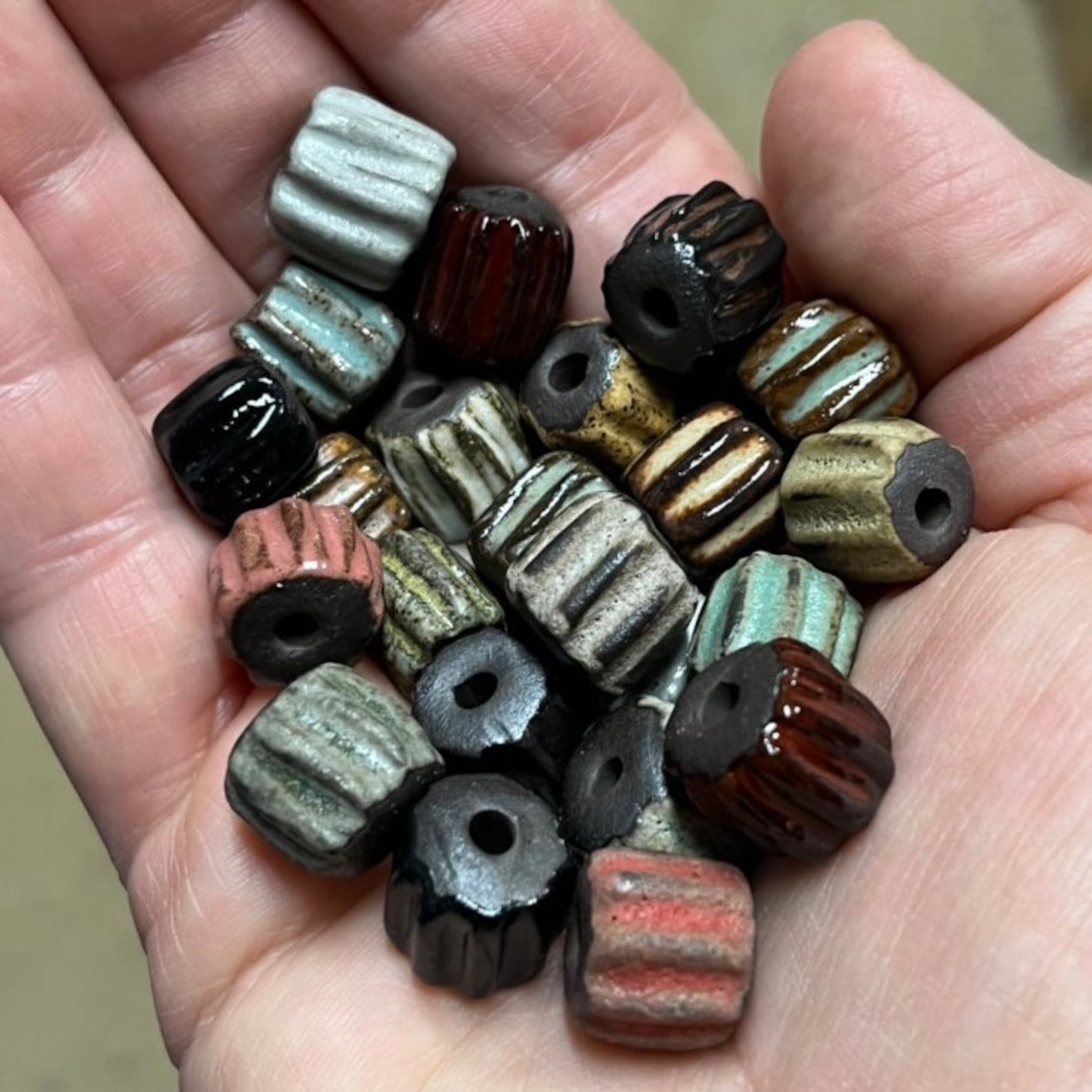 Jewelry Making Supplies Beads Handmade Ceramic Beads Barrel Beads ...