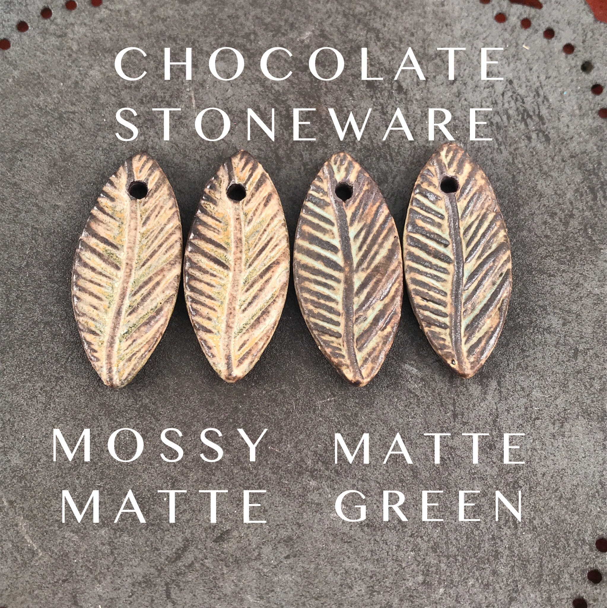 Handmade Ceramic Beads Feather Beads Leaf Chocolate | Etsy