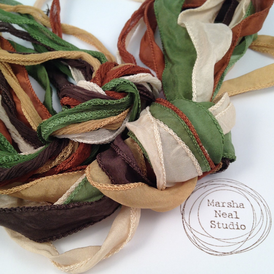 Hand Painted Silk Ribbon: Woodland Realm Silky Fairy Ribbon - Etsy