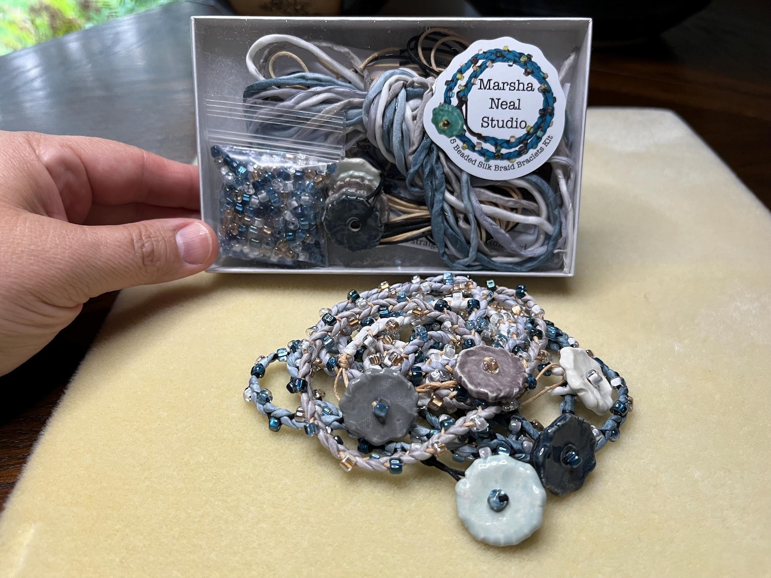 DIY Beaded Silk Wrap Bracelet Kit, Winter Wonderland Palette. Marsha ...