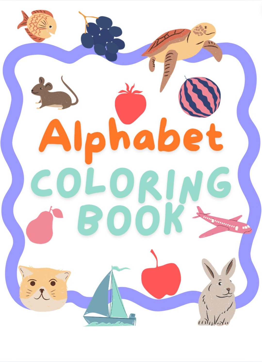 Children's Alphabet Coloring Book - Etsy