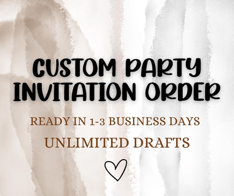 Custom Party Invitation, Personalized Design (PDF) - Etsy