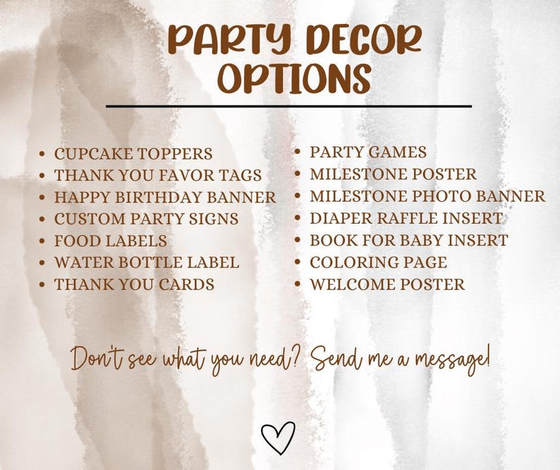 Custom Party Decor Bundle, Matching Printable Templates (PDF) - Etsy
