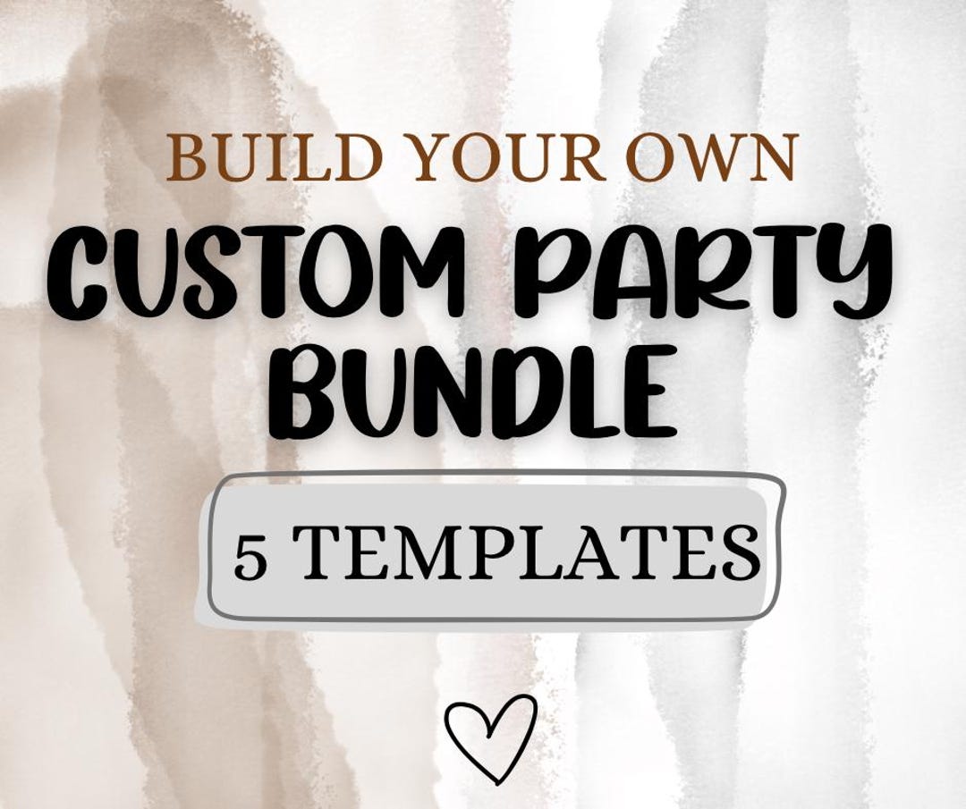 Custom Party Decor Bundle, Matching Printable Templates (PDF) - Etsy