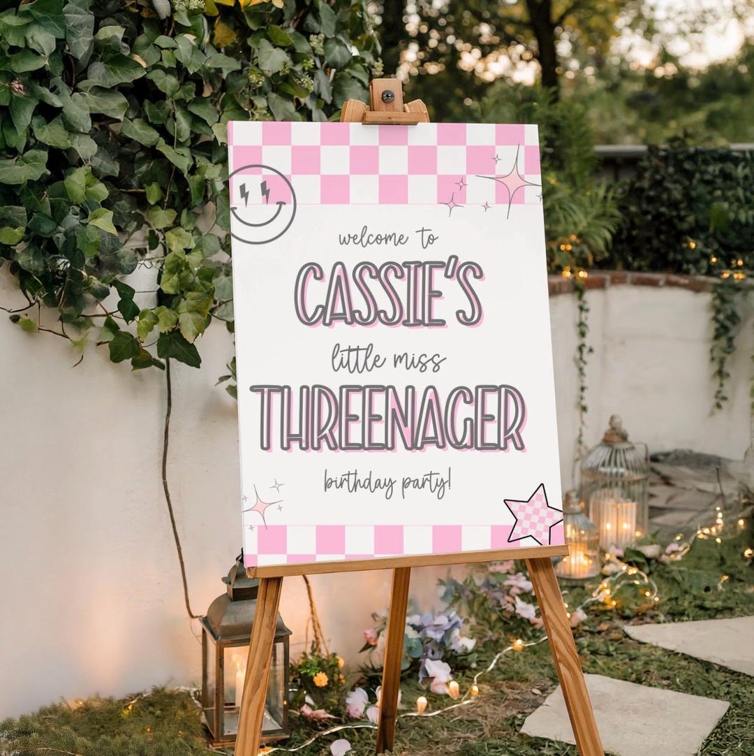 Editable Little Miss Threenager Welcome Sign & About Me Posters ...