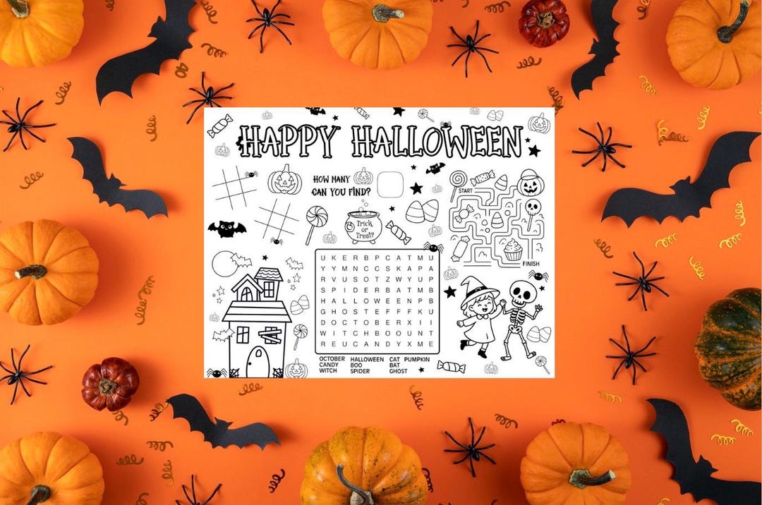 Happy Halloween Coloring Page: Kids Printable Activity Sheet (digital ...