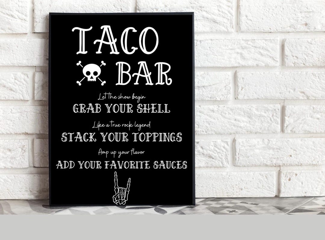 Editable Taco Bar Birthday Sign, Taco Bar Birthday Sign, Taco Bar ...