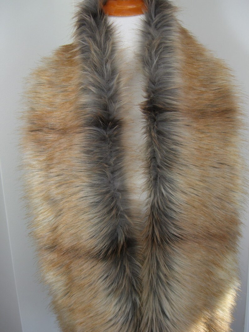 Faux Fur Scarf Fox Gold Tip Fur Scarf Women's Long Fur - Etsy