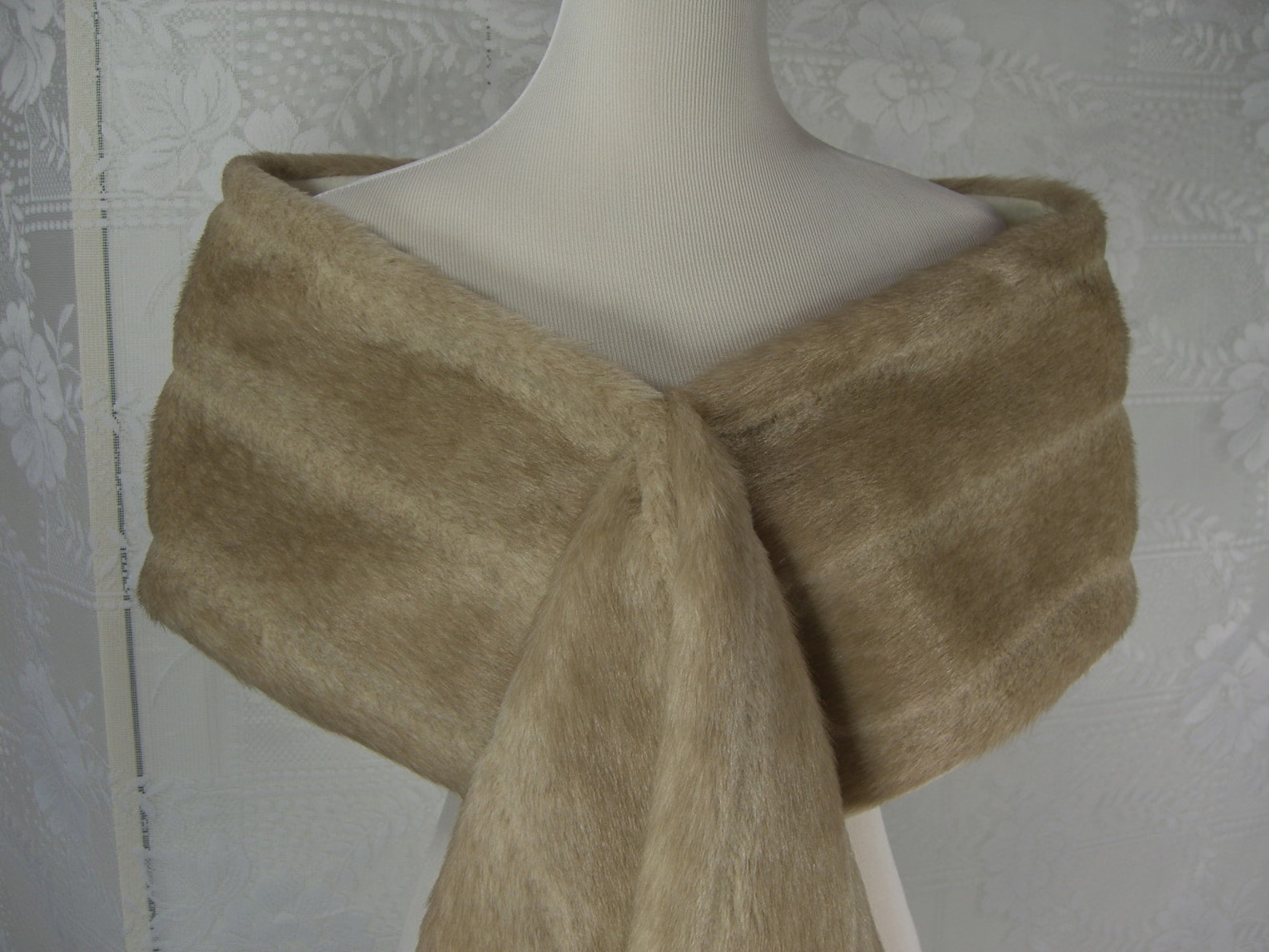 Large Faux Fur Wrap Champagne Pelted Mink Fur Shawl - Etsy