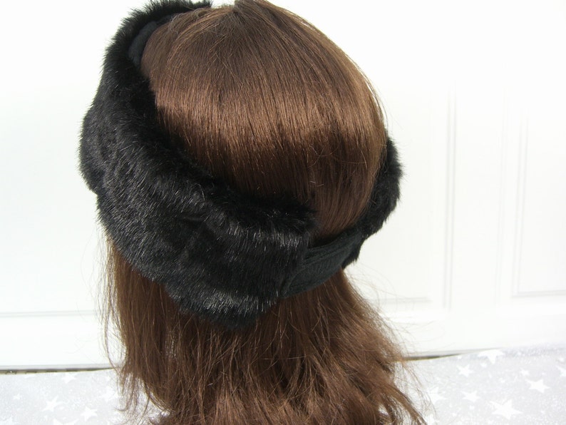 Women's Faux Fur HEADBAND, Fur Headwrap, Ear Warmer, Head Warmer, Black ...