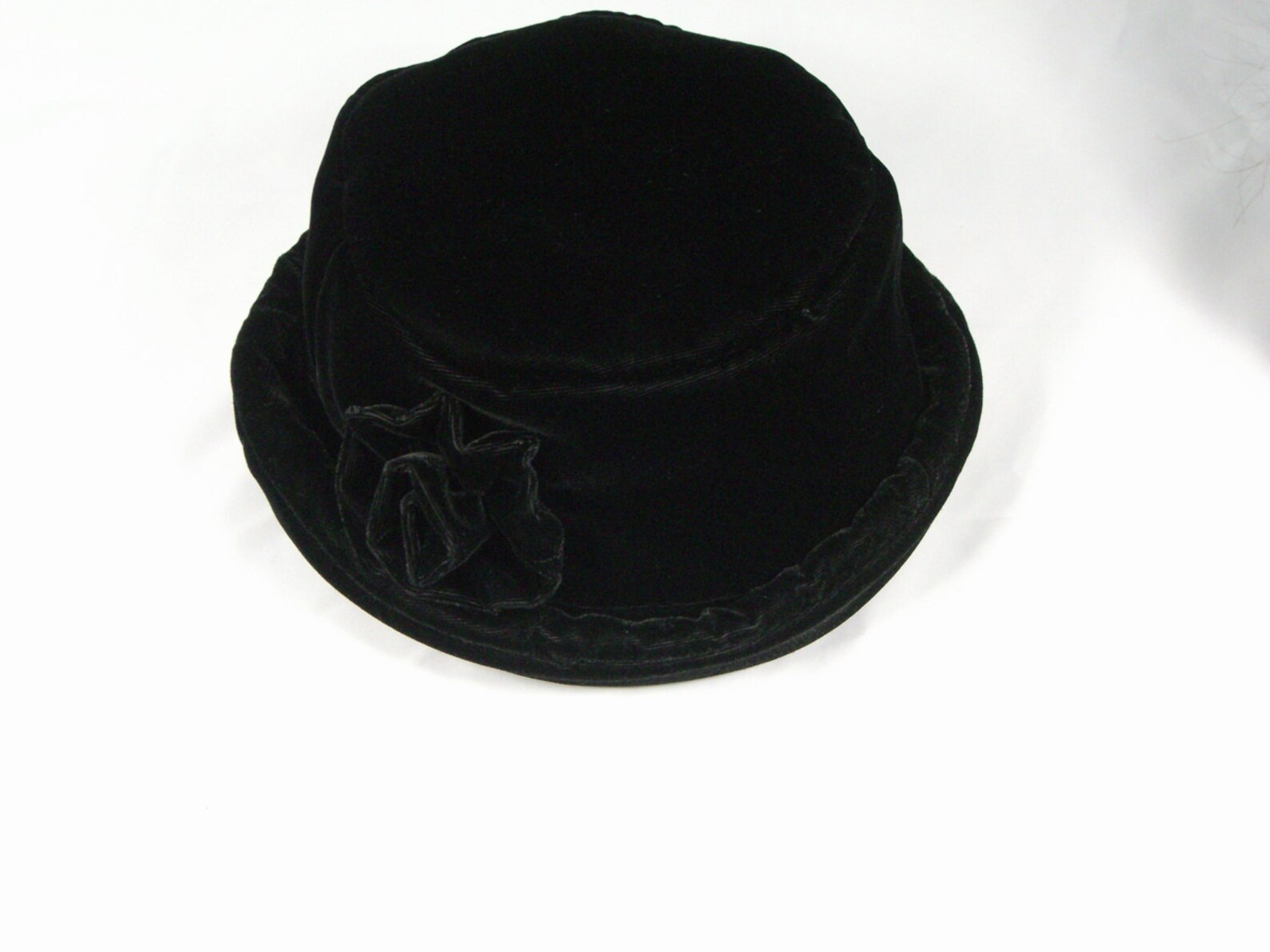 Rich Black VELVET Hat With Velvet Rose, Women's Velvet Hat, Winter ...