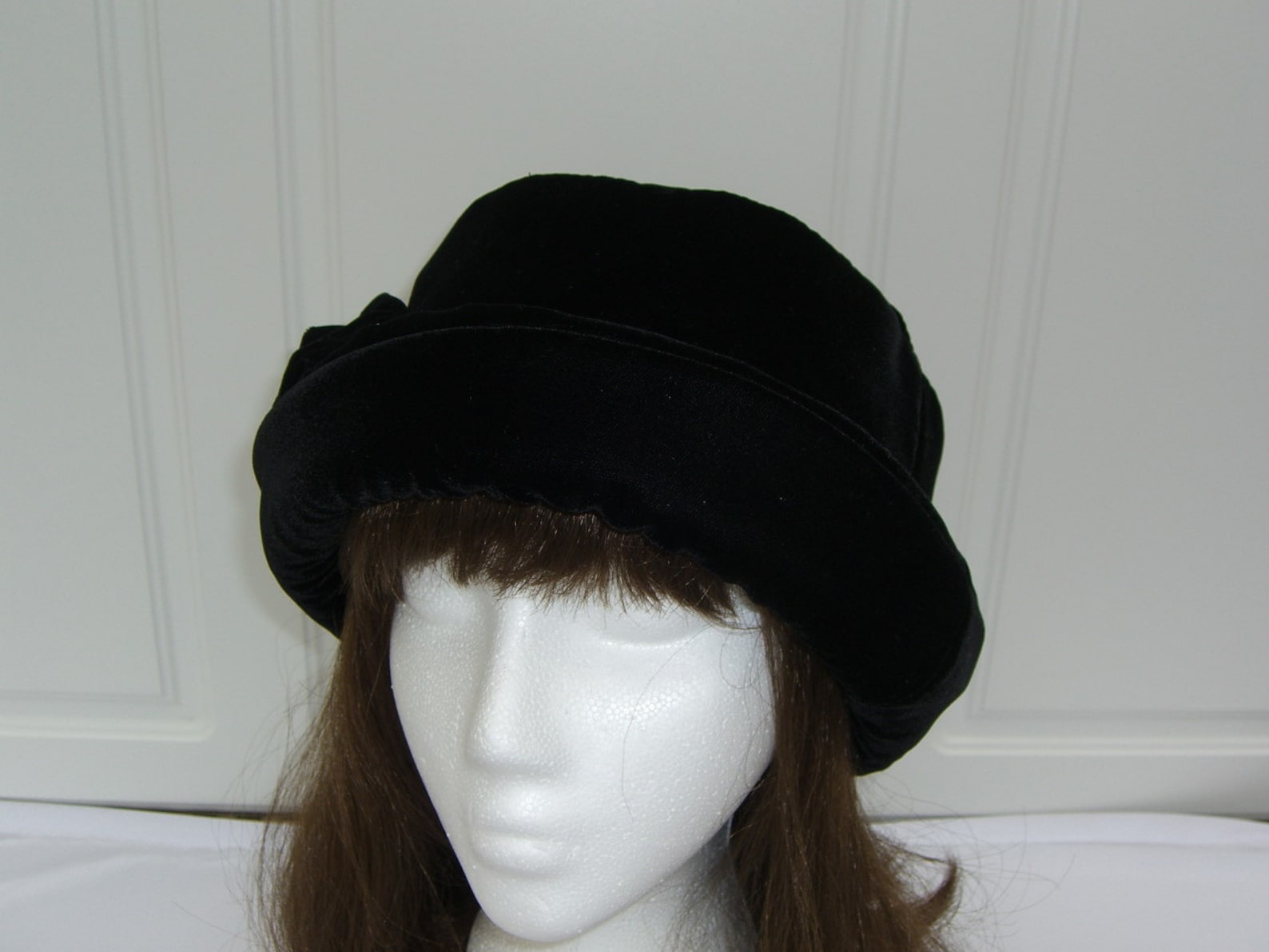 Rich Black VELVET Hat With Velvet Rose, Women's Velvet Hat, Winter ...