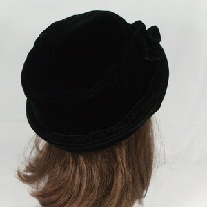 Rich Black VELVET Hat With Velvet Rose, Women's Velvet Hat, Winter ...