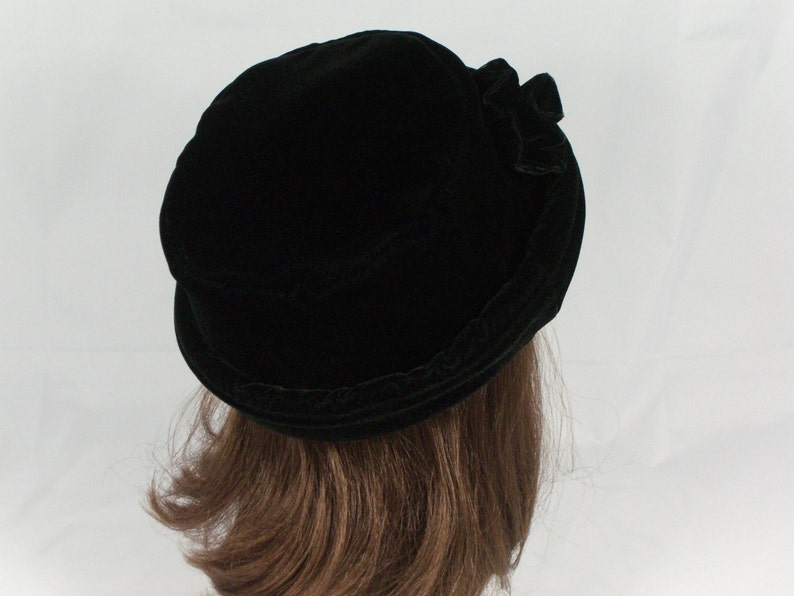 Rich Black VELVET Hat With Velvet Rose, Women's Velvet Hat, Winter ...
