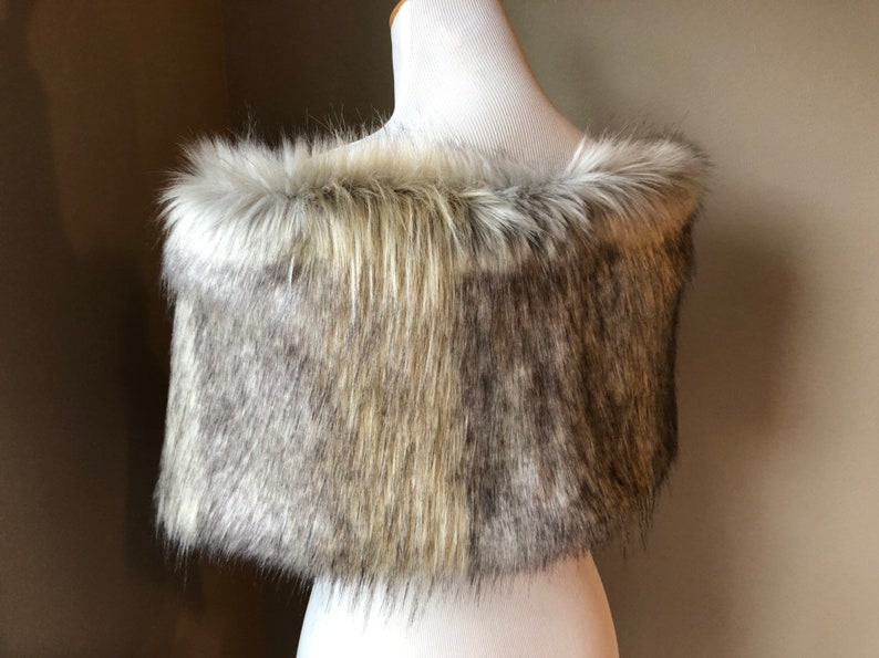 Faux Fur Wrap Arctic Wolf Stone Faux Fur Shawl Women's - Etsy