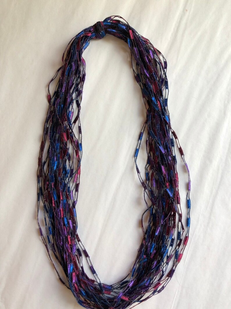 Jewel Tones FIBER NECKLACES Ladder Ribbon Necklace Fiber - Etsy