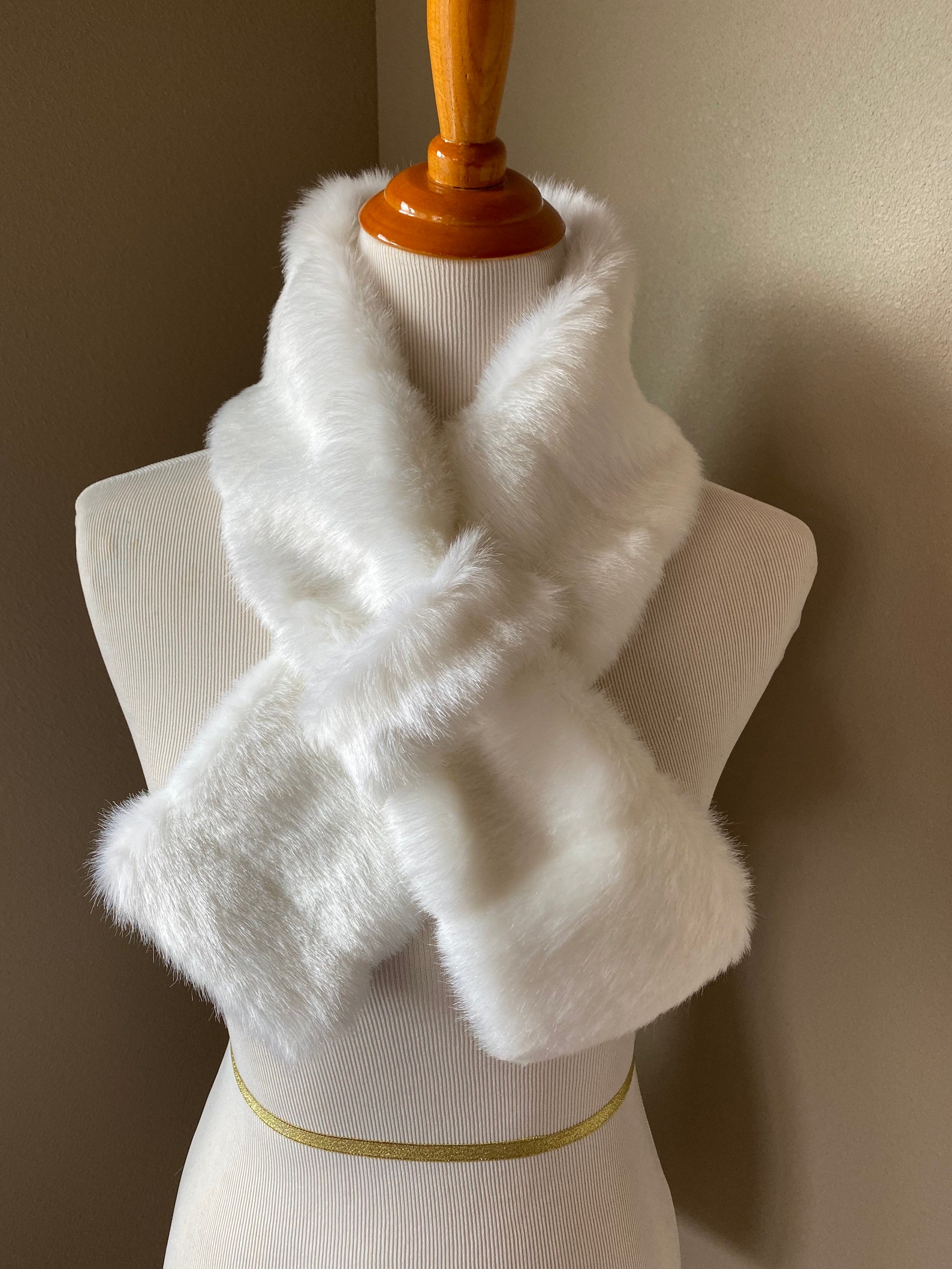 Faux Fur NECKWARMER Scarf With Loop Creamy White Mink Faux | Etsy