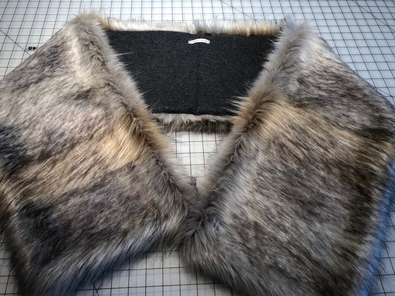 Faux Fur Wrap Arctic Wolf Stone Faux Fur Shawl Women's - Etsy