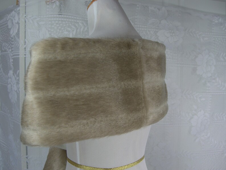 Large Faux Fur Wrap Champagne Pelted Mink Fur Shawl - Etsy