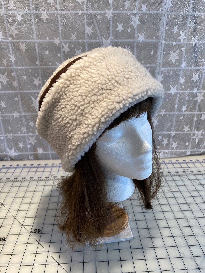 Adult BERBER PILLBOX Hat Nubby Ecru Berber and Fleece Hat - Etsy