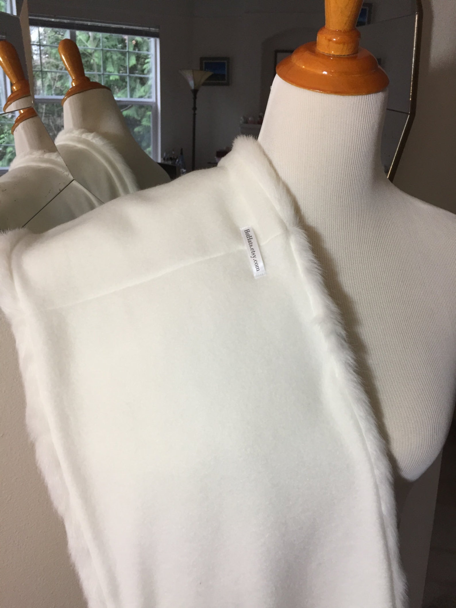 SALE Faux Fur Wrap Creamy White Pelted Mink Fur Shawl - Etsy