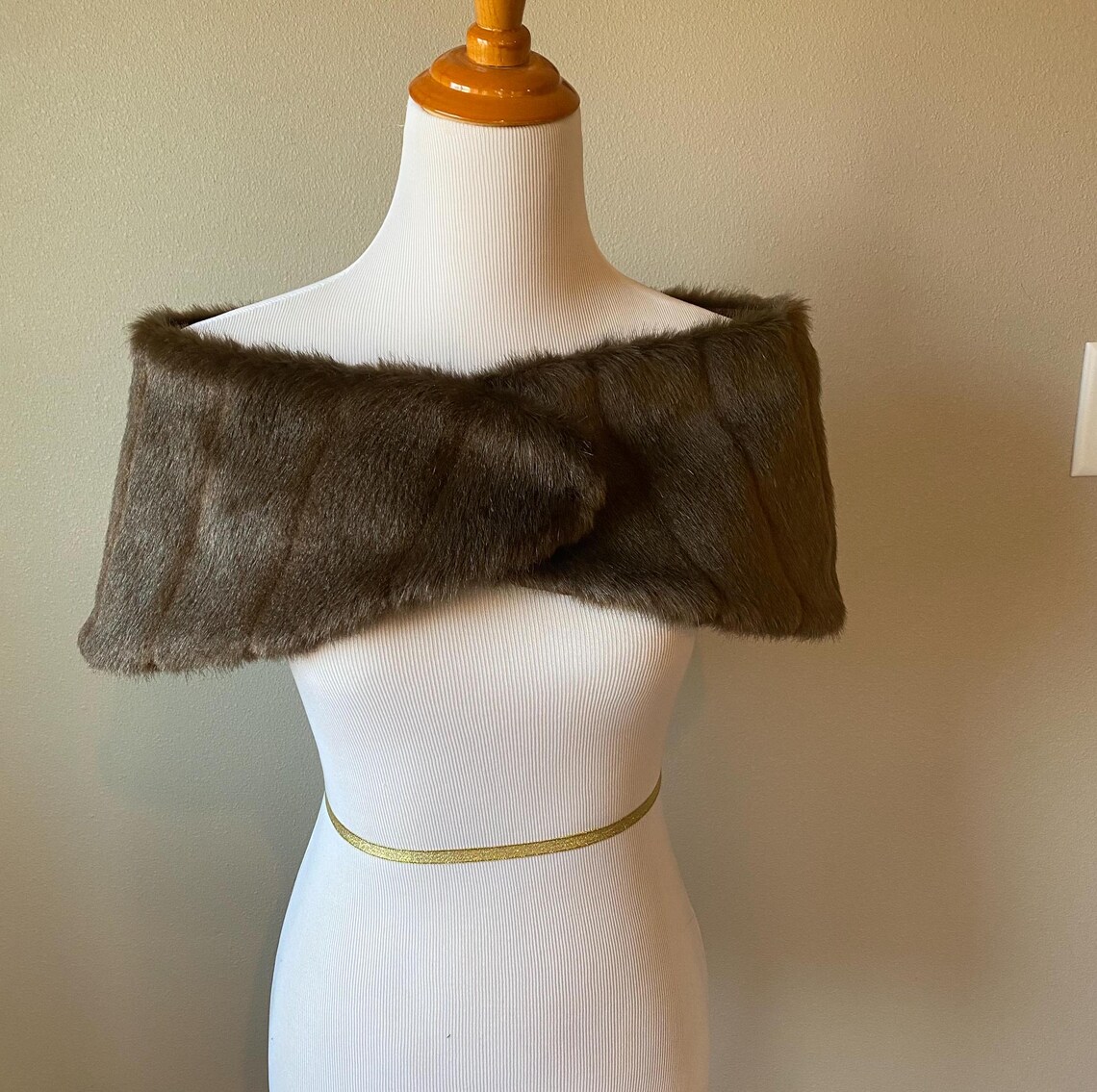 Faux Fur Shrug, Brown Pelted Mink Faux Fur Shawl, Fur Stole, Wedding ...