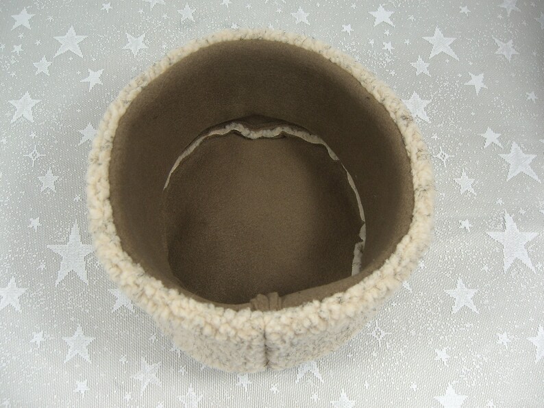 Adult BERBER PILLBOX Hat nubby ecru berber and fleece hat | Etsy