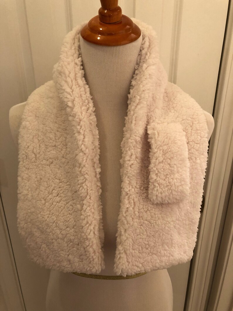 Cuddle Minky NECKWARMER Scarf With Loop, Creamy White Minky Neckpiece ...