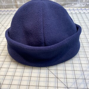 Reversible Adult Navy Fleece Hat, Navy Fleece Hat, Women's Winter Hat ...