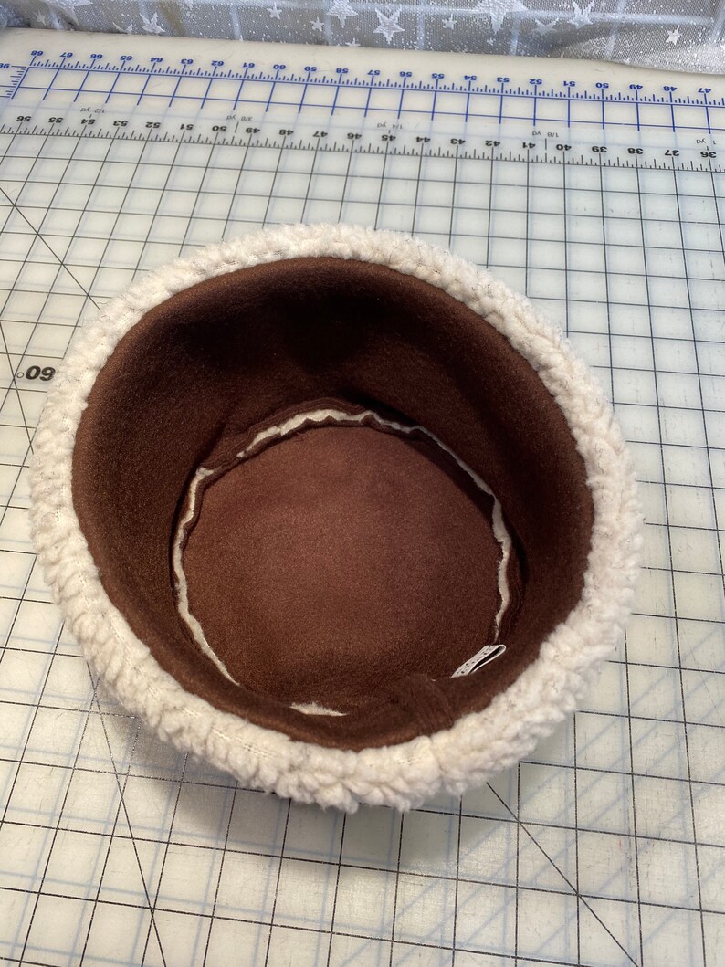 Adult BERBER PILLBOX Hat Nubby Ecru Berber and Fleece Hat - Etsy