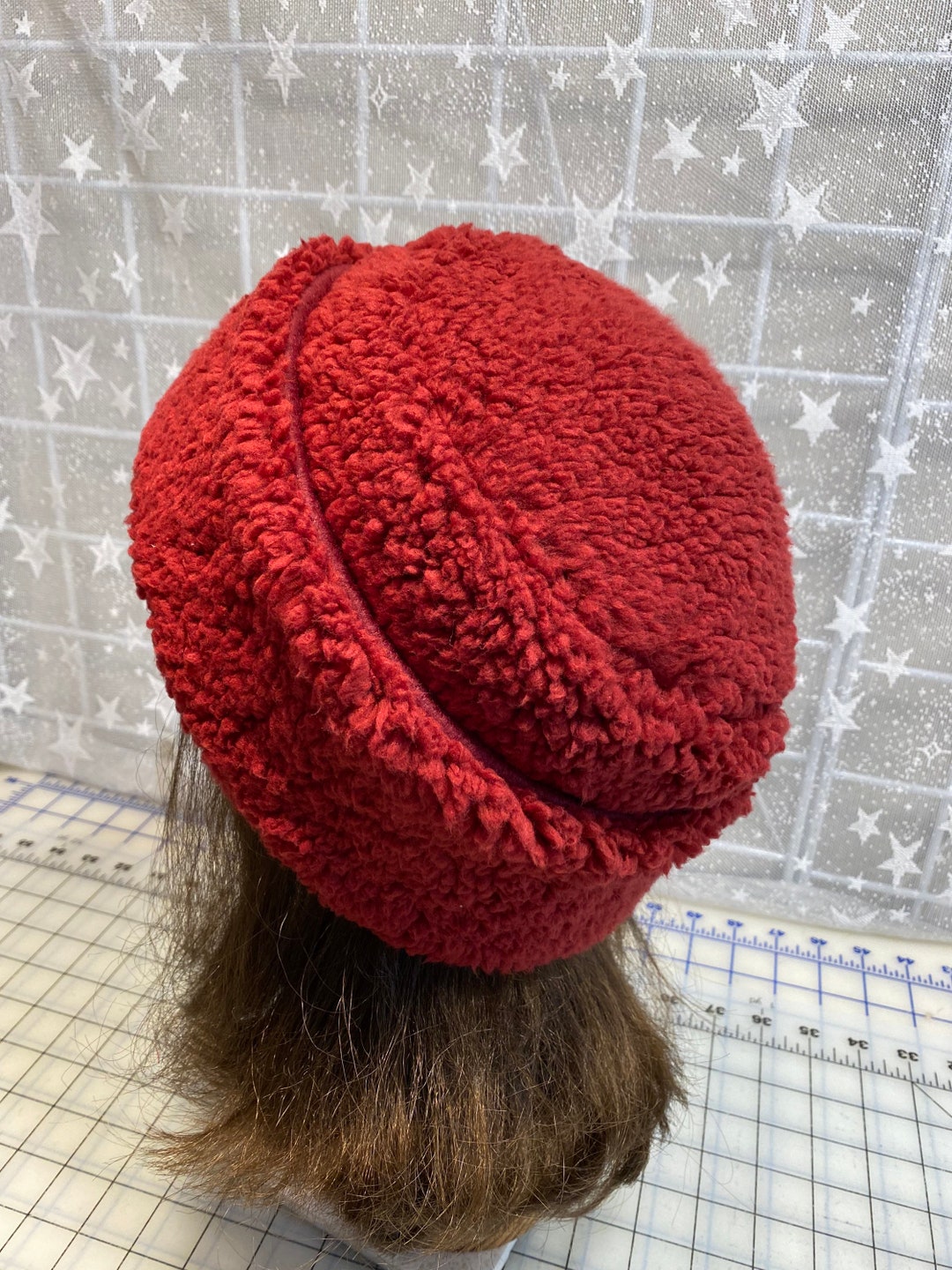 Adult Sherpa PILLBOX Hat, Ruby Minky Sherpa Cuddle Hat, Women's Winter ...