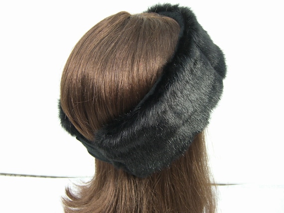 Women s Faux Fur HEADBAND Fur Headwrap Ear Warmer Head Warmer Black Mink Fur Headband Etsy Canada