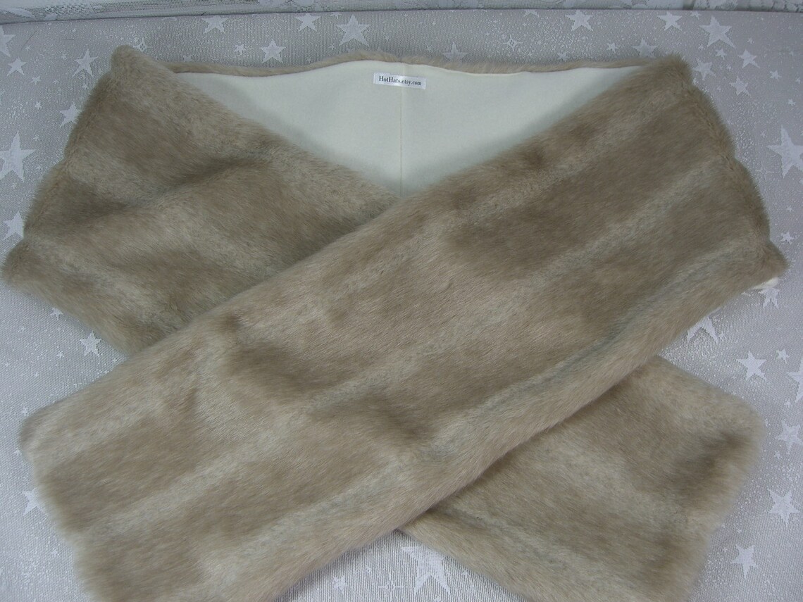 Large Faux Fur Wrap Champagne Pelted Mink Fur Shawl - Etsy